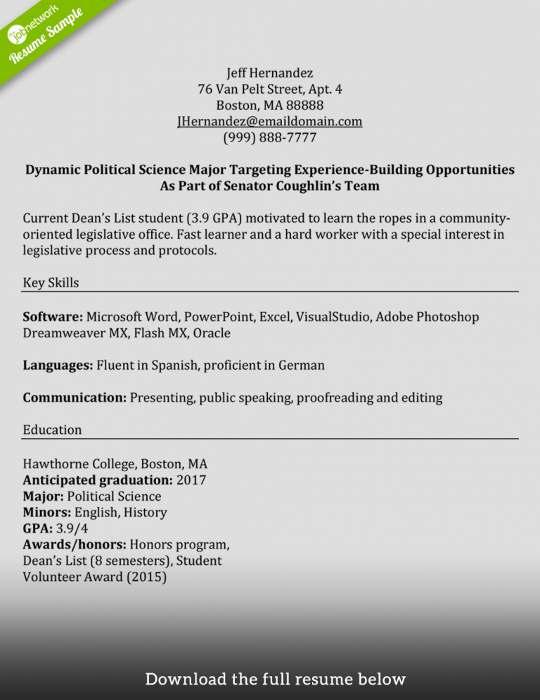 17 Best Internship Resume Templates to Download for Free - Wisestep